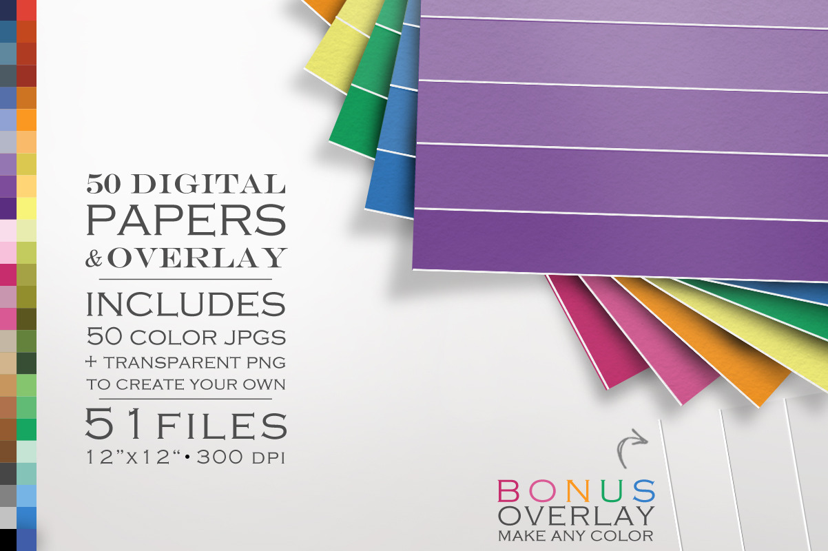 51 Piece Ombre Digital Paper Pack, a Background Graphic by The Geekery ...