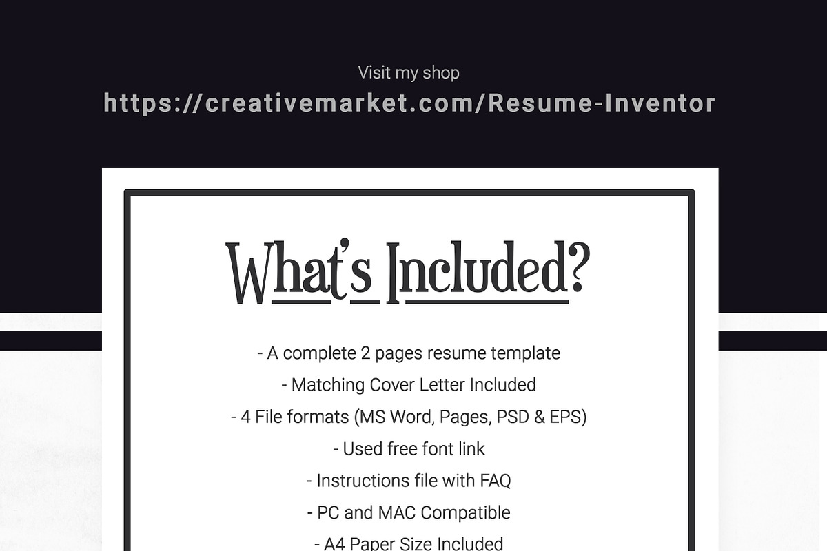 One Page Resume + Cover Letter | CV, a Resume Template by ...