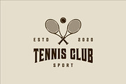 Crossed tennis rackets logo vintage | Creative Market