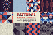 PATTERNS BUNDLE: 100 Geo Patterns, a Pattern Graphic by kloroform