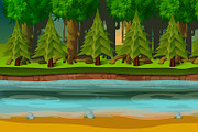 Game Assets Forest Game Background, an Illustration by 2dvillShop