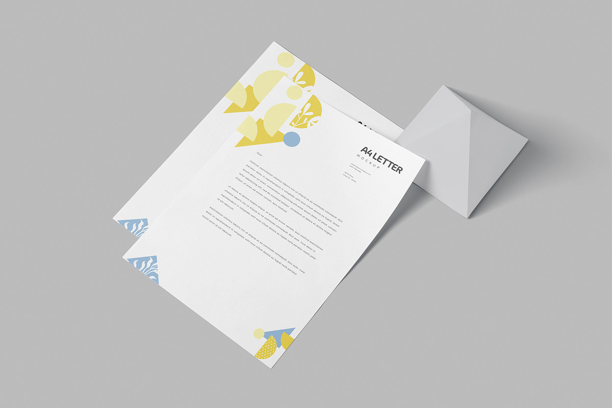 A4 Size Letter Mockups, a Print Template by DesignNeutrons
