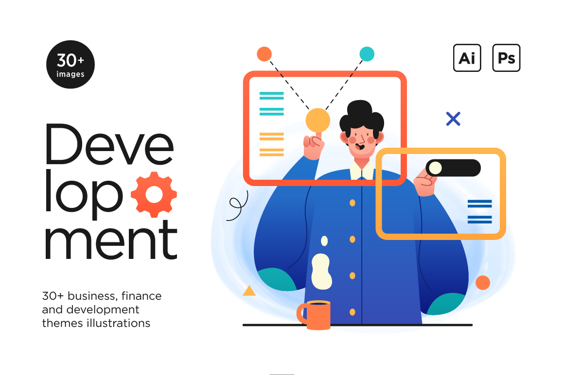 Research and development set, a Person Illustration by StonePic