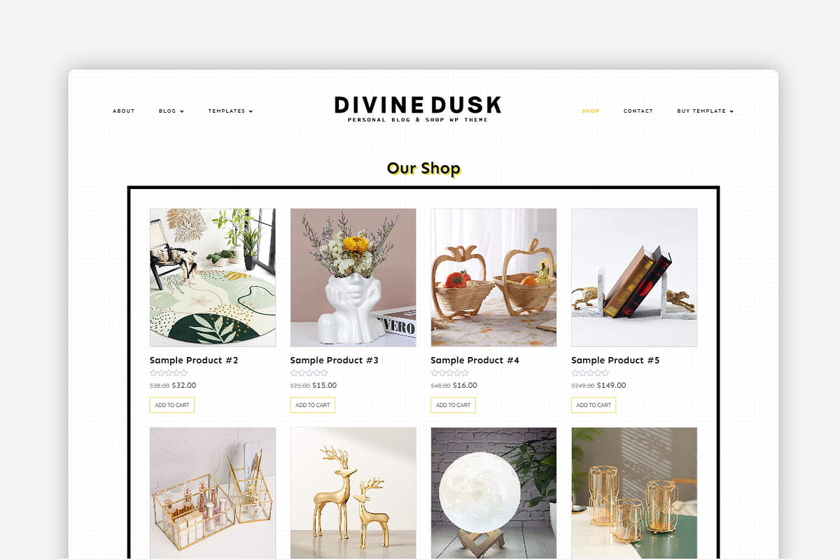 Devine Dusk - WordPress Theme Blog & shop