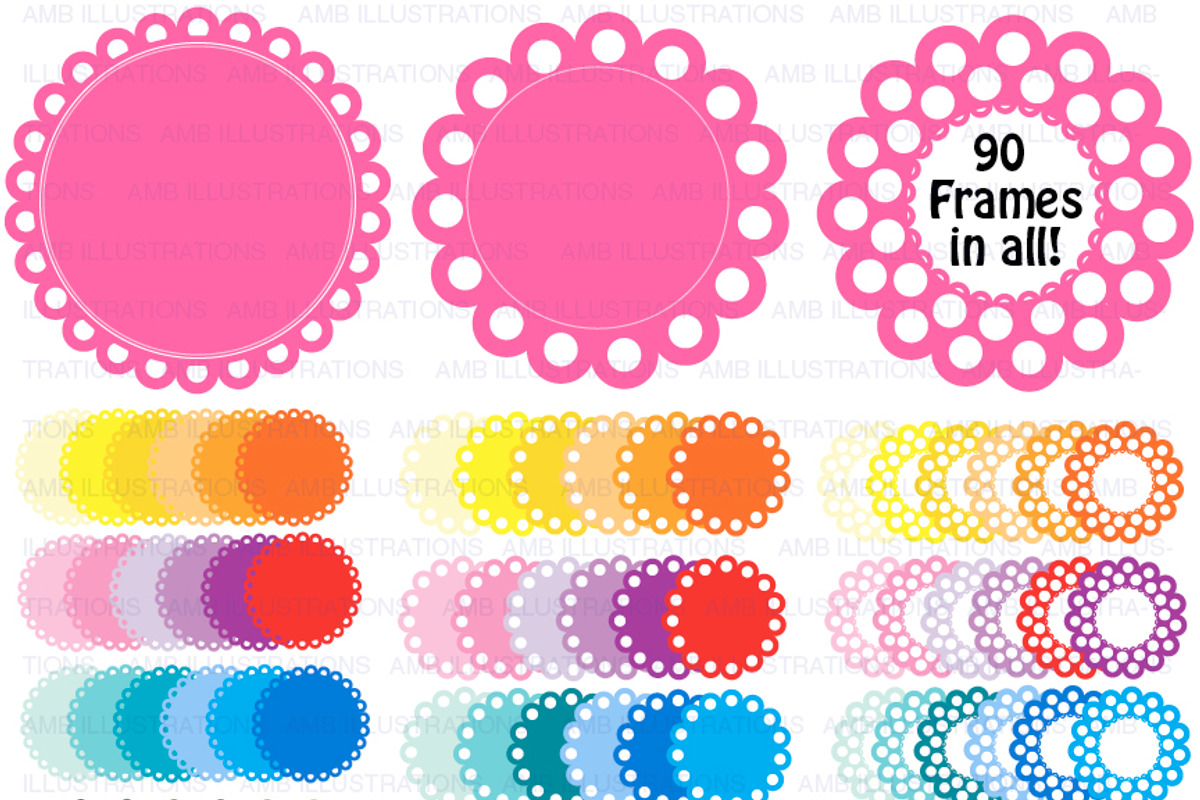 Clipart, Circles Frames AMB-1138, an Object Graphic by AMBillustrations