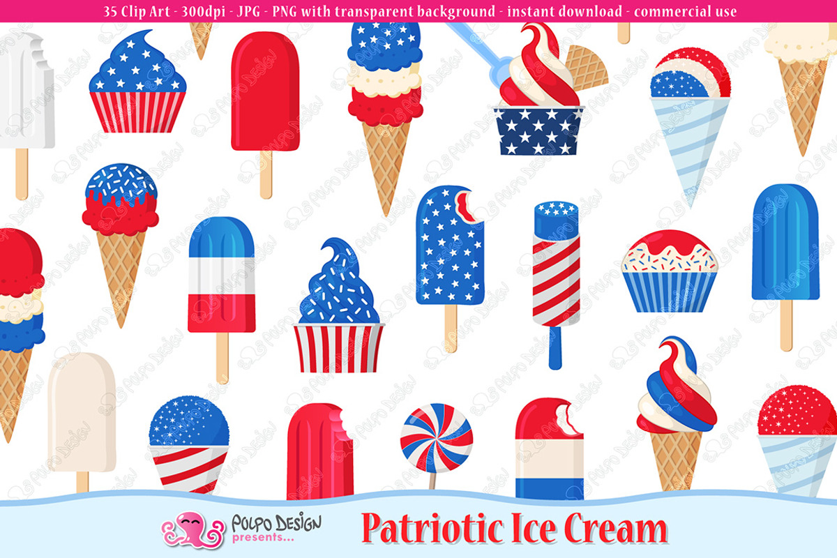 Patriotic Ice Cream, an Object Graphic by PolpoDesign