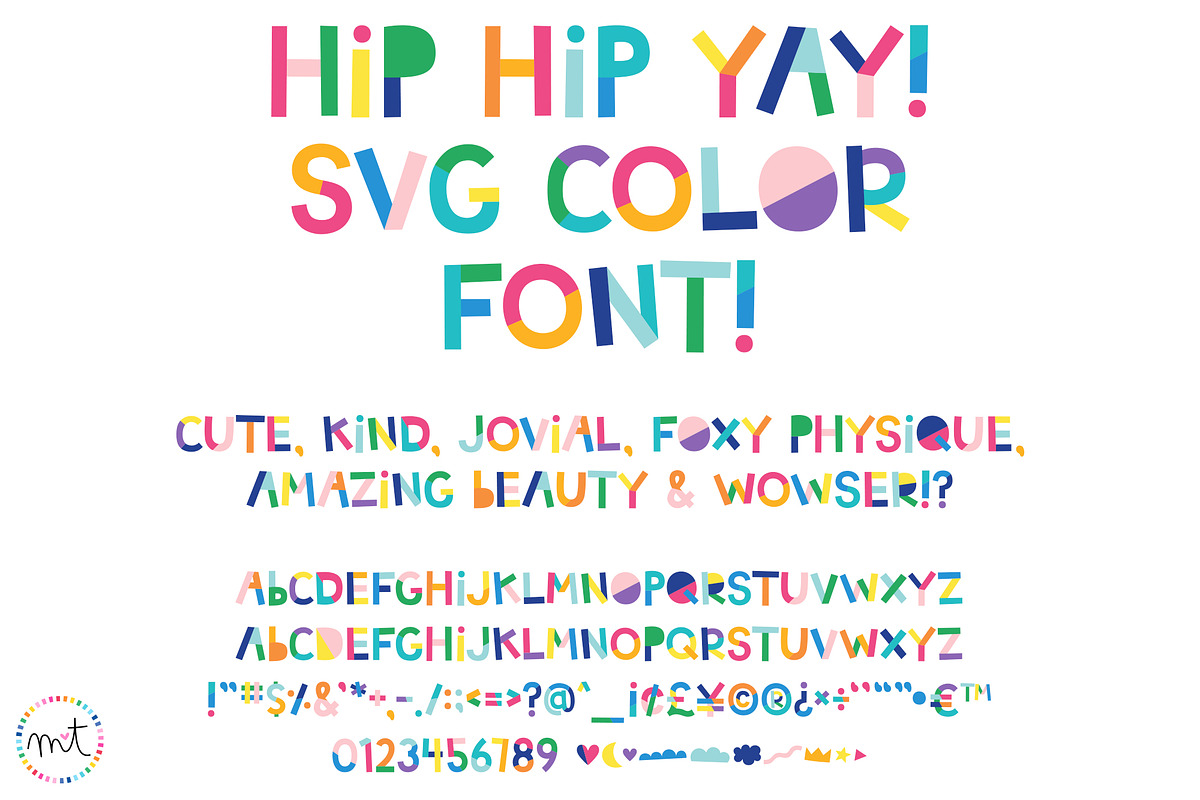 Hip Hip Yay SVG Color Font Duo
