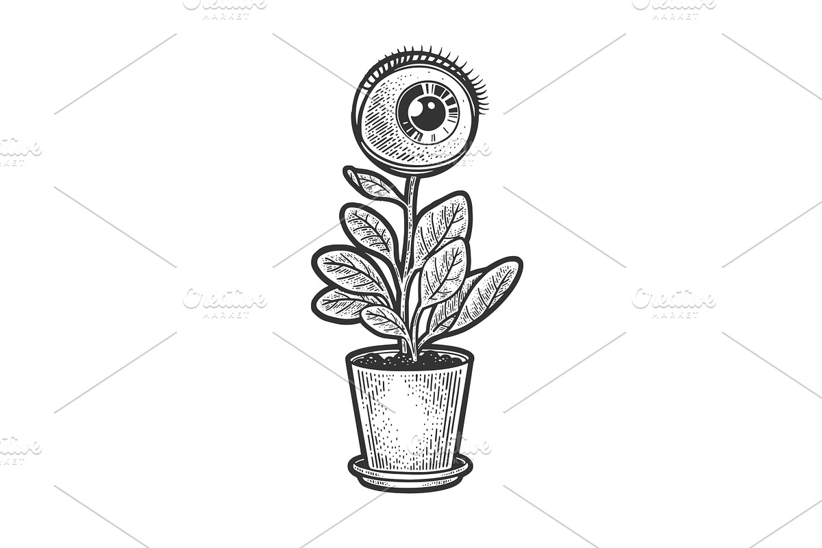 human eye plant sketch vector, an Illustration by AlexArt