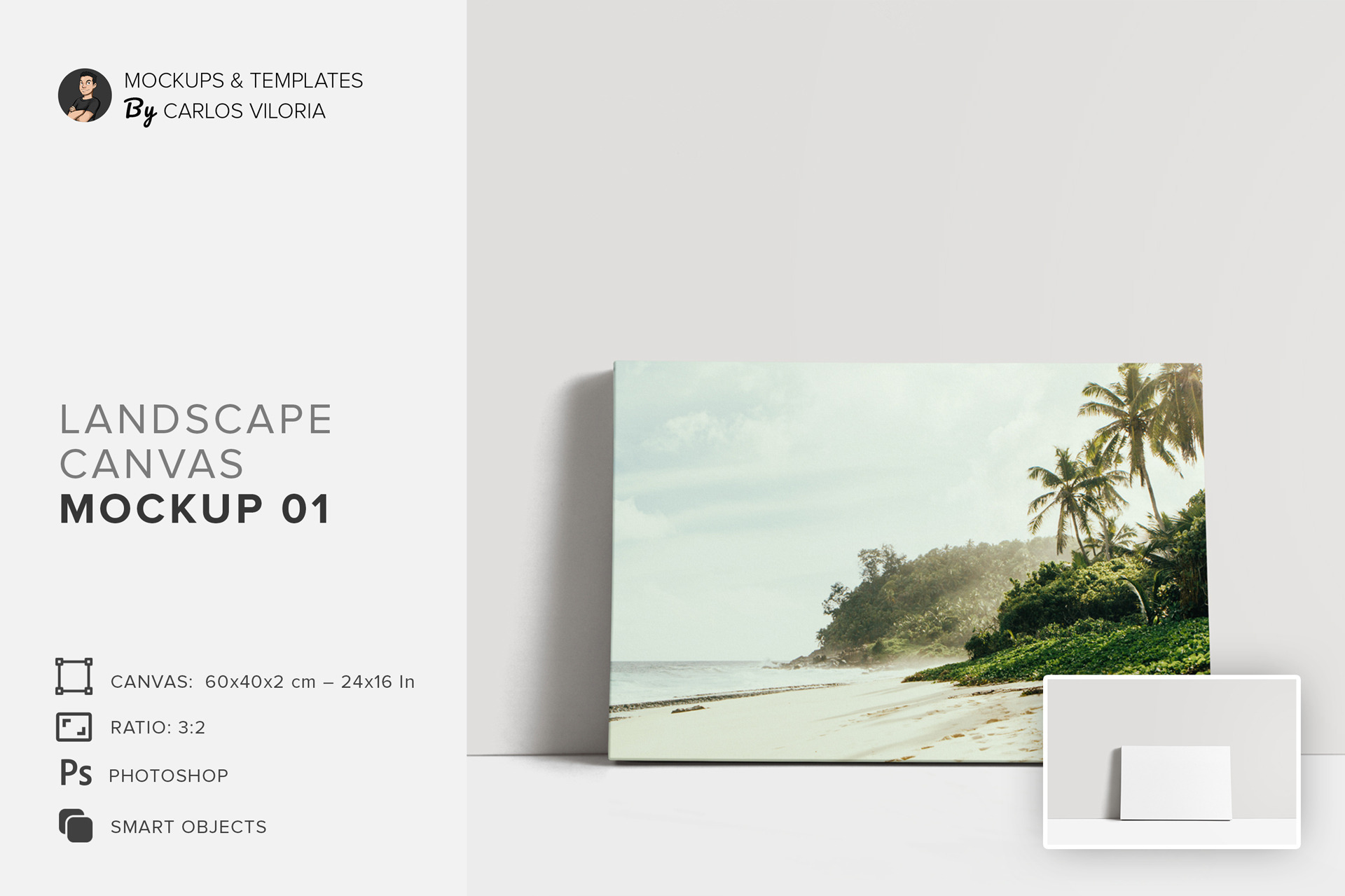 Landscape Canvas Ratio 3x2 Mockup 01, a Print Template by Mockups by ...