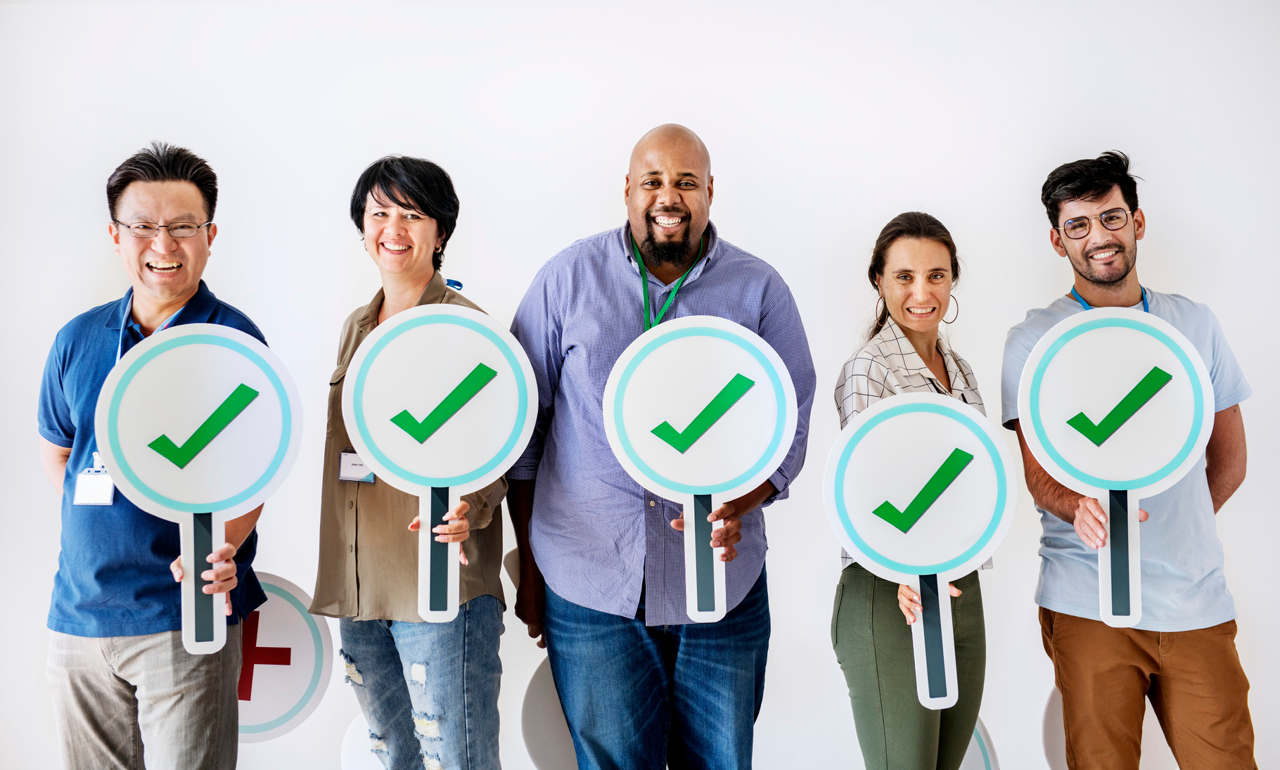 People holding correct tick icons, a Person Photo by rawpixel