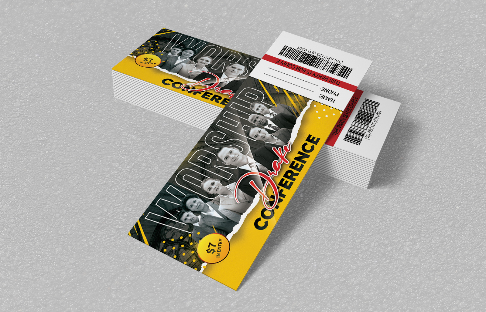 Church Revival Ticket Pass, a Card Template by Psd Templates