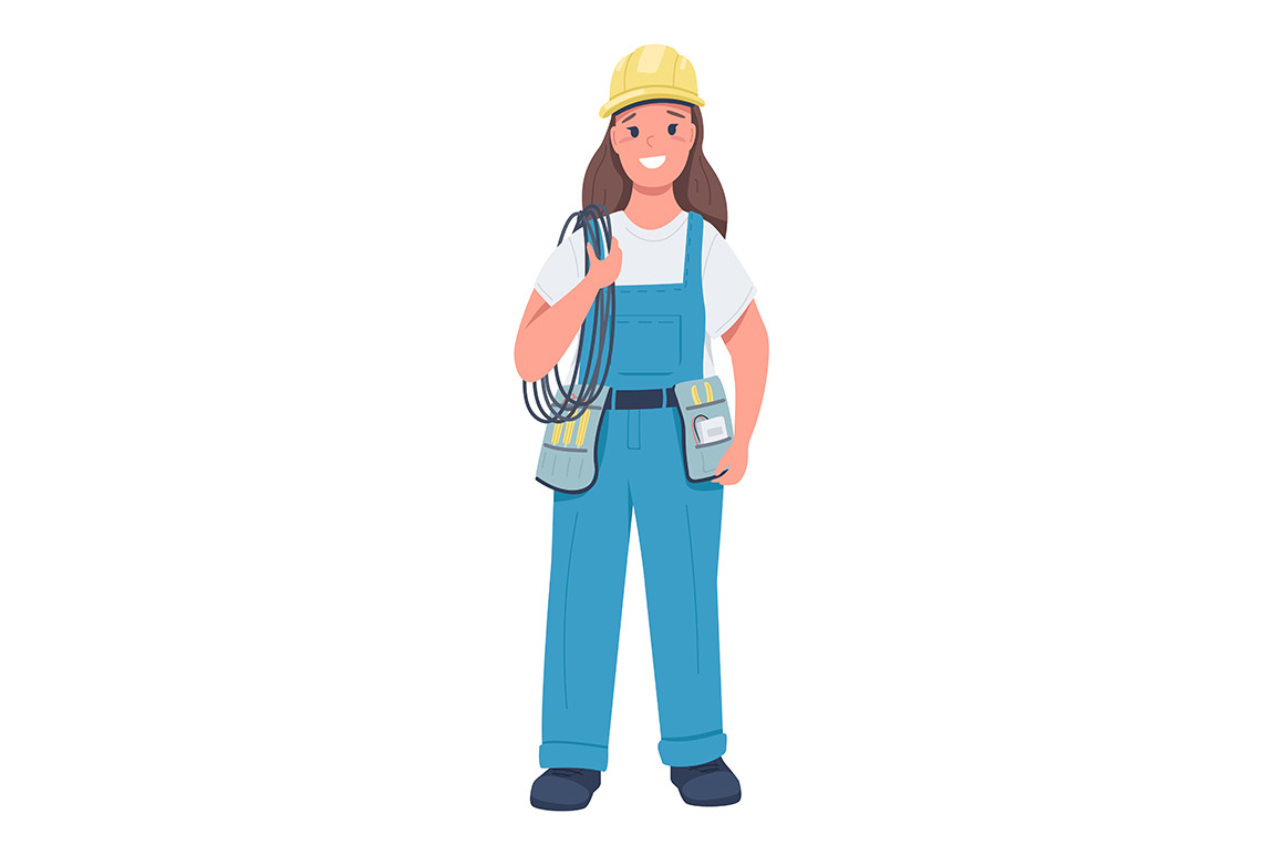Female utility worker character, a Person Illustration by The img
