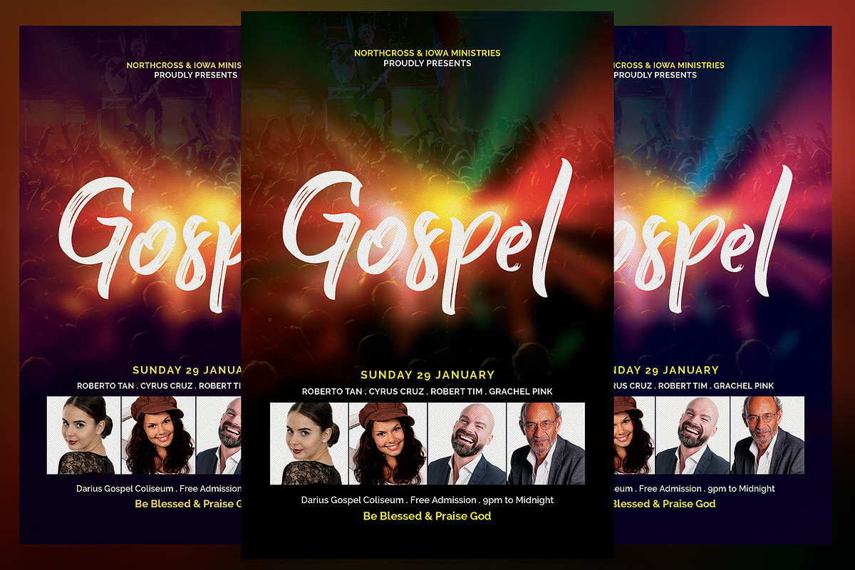 Gospel Church Flyer, a Flyer Template by KiraYamato Design Studio