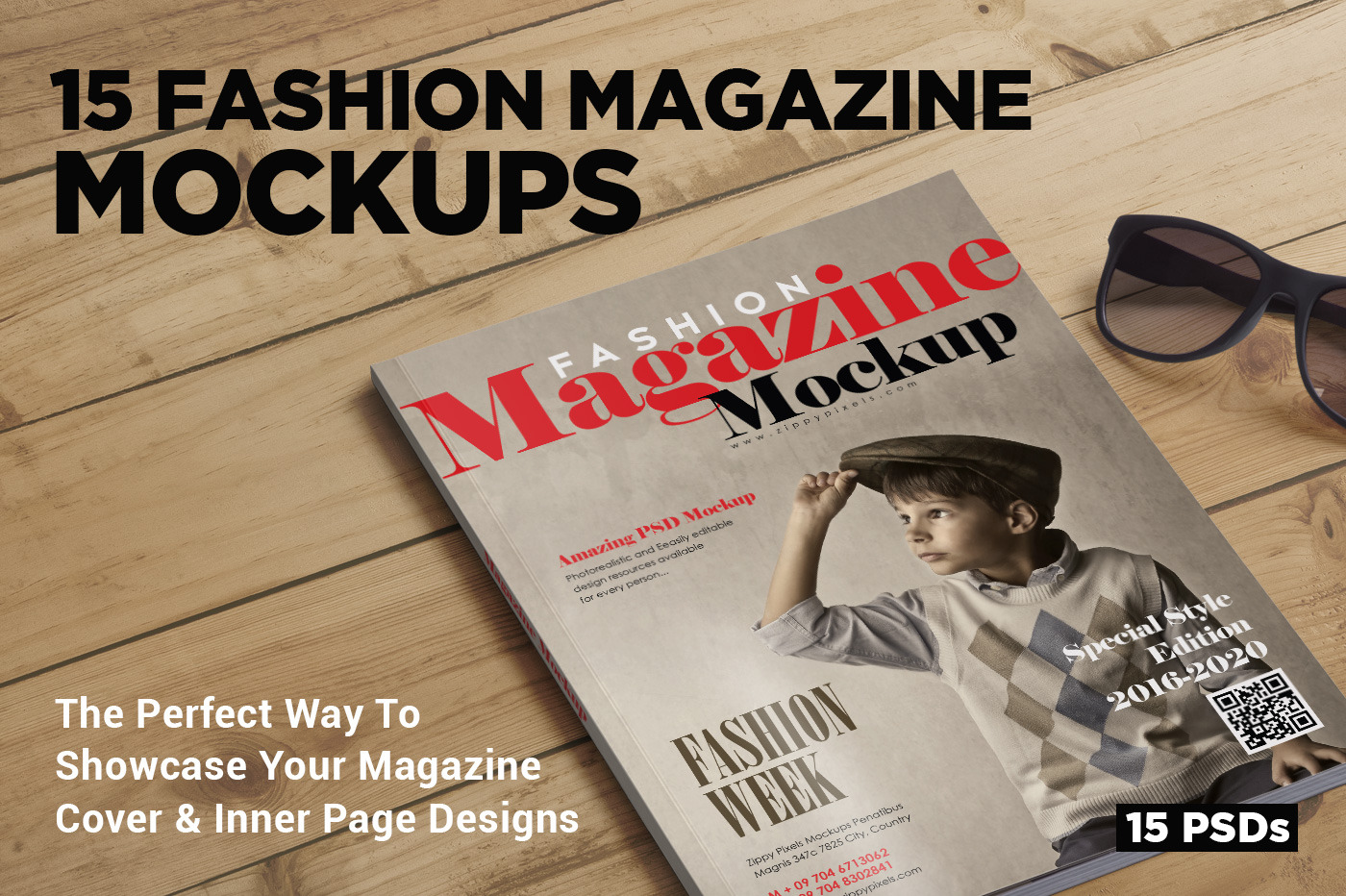 15 Fashion Magazine Mockups Vol. 6, a Print Template by ZippyPixels