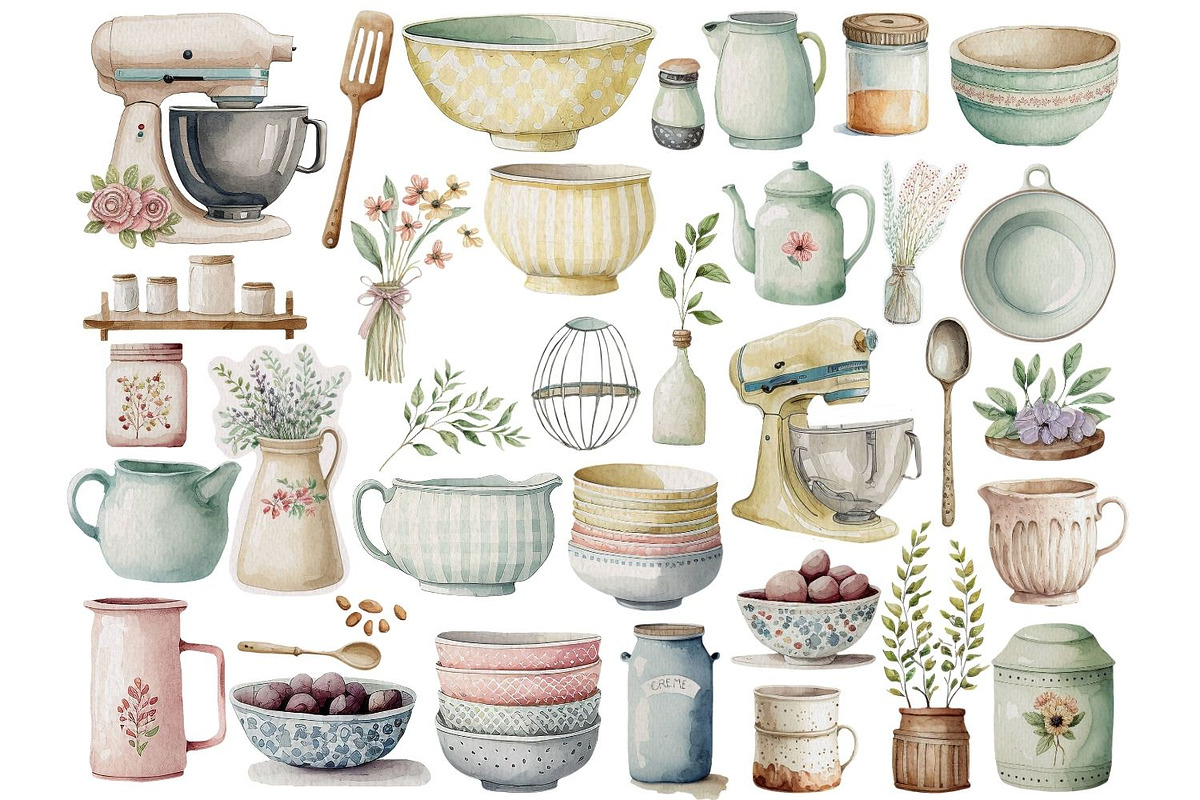 Farmhouse Baking Clipart Collection, a Graphic by JBArt Clipart