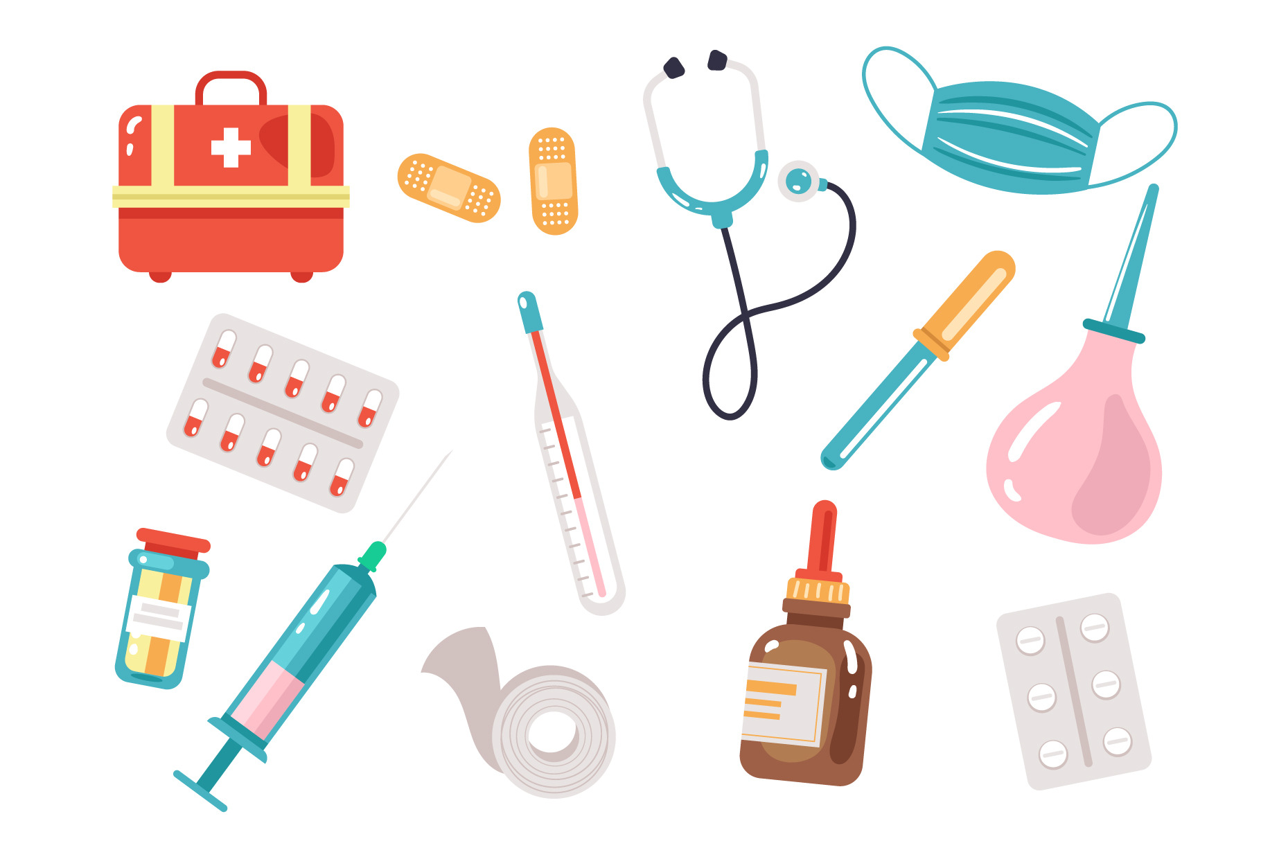Medicine doctors tools set, a Healthcare Illustration by PrettyVectors
