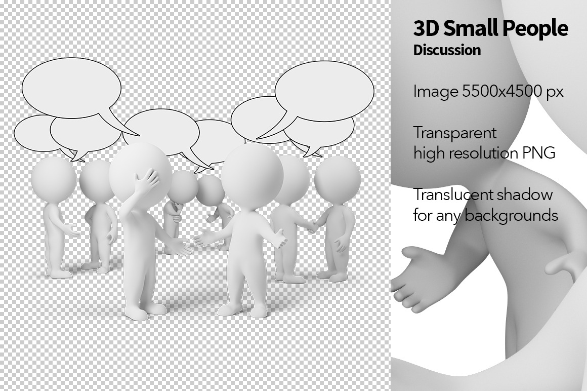 3D Small People - Discussion, a Graphic by Anatoly Maslennikov