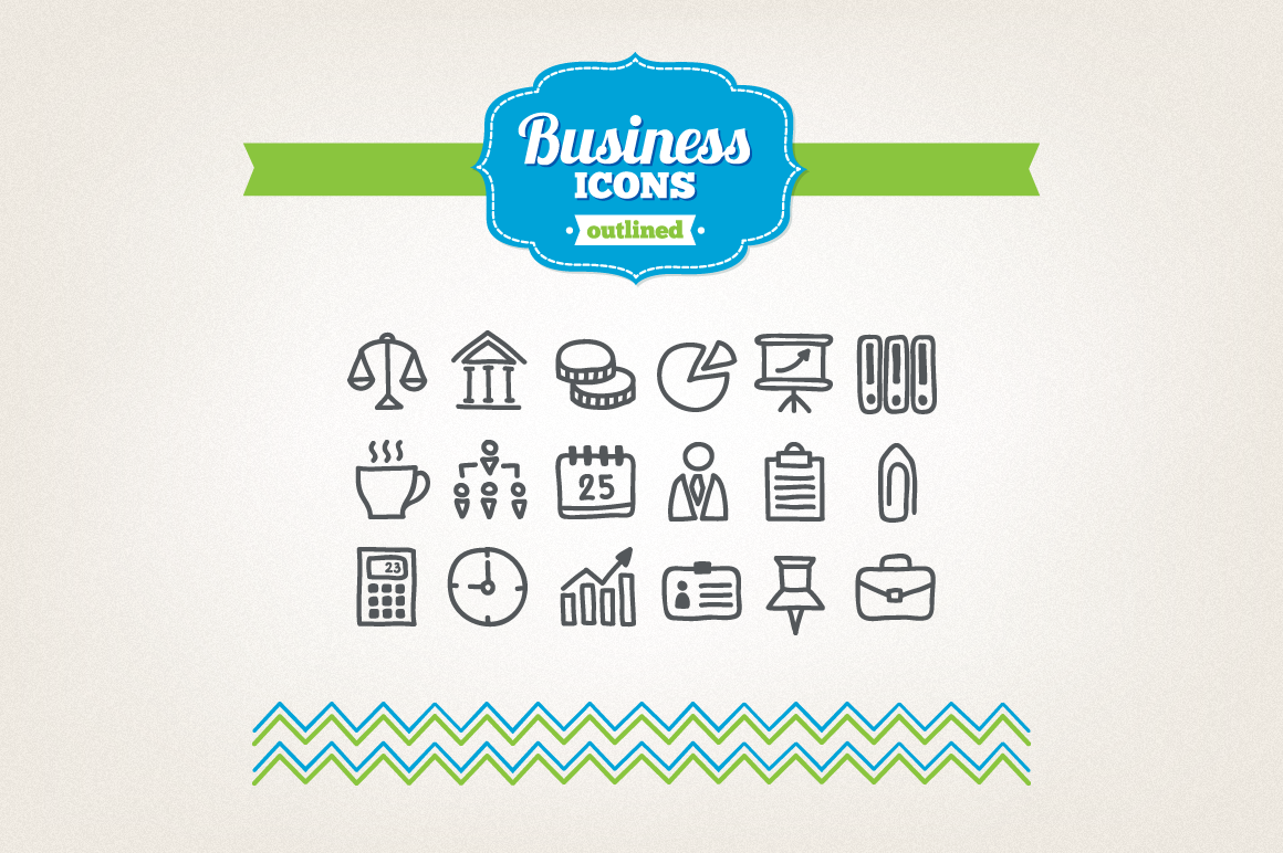 Hand drawn business icons, an Icon by miumiu