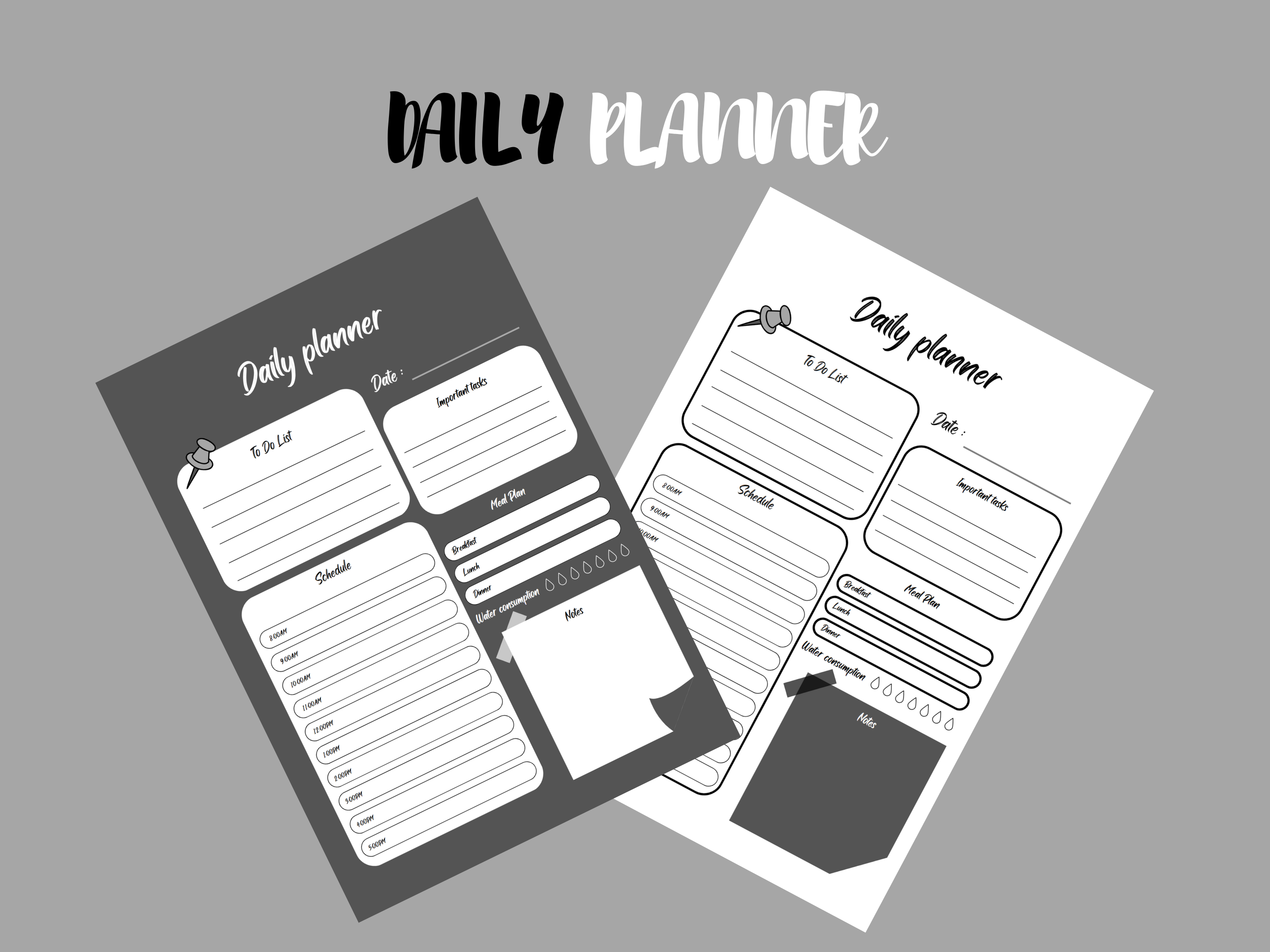 Daily Planner Printable template, a Stationery Template by Simple Projects