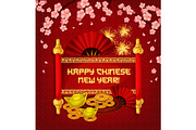 Chinese New Year festive scroll | Illustrations ~ Creative Market