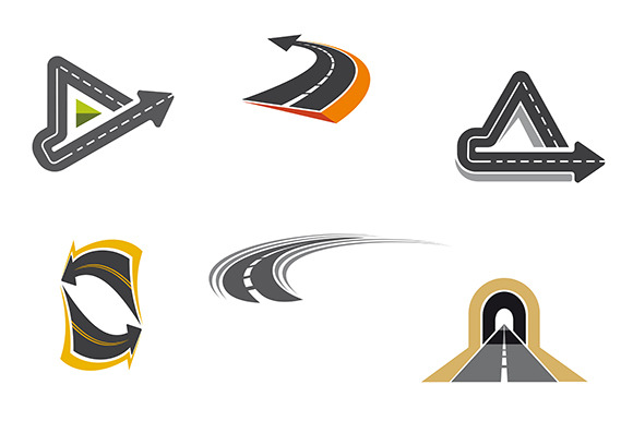 Road and highway symbols, a Graphic by Vector Tradition
