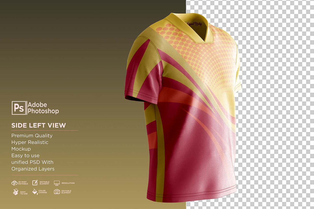 T-Shirt V-Neck Collar Mockup
