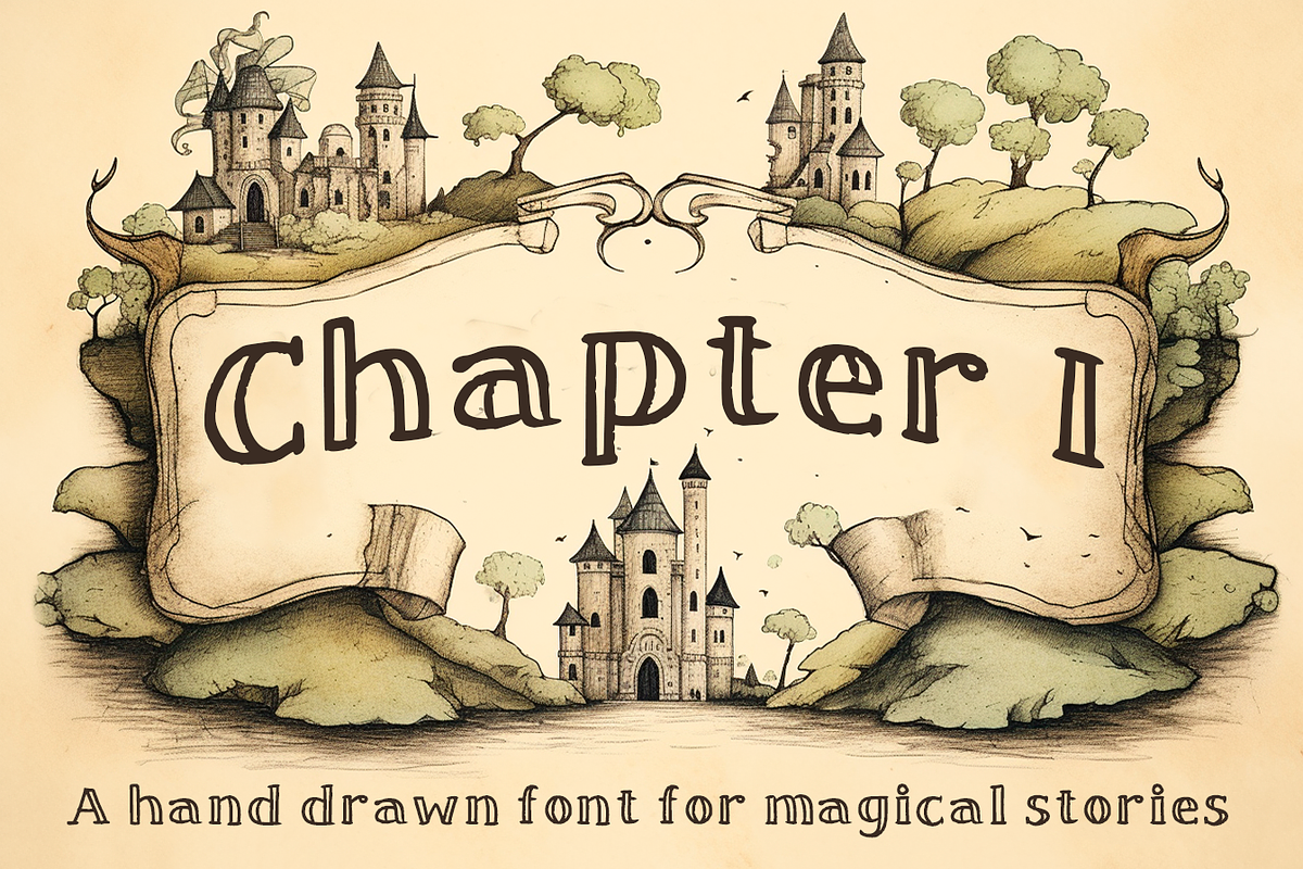 Chapter I - handwritten font, a Handwritten Font by Loony Dream Designs