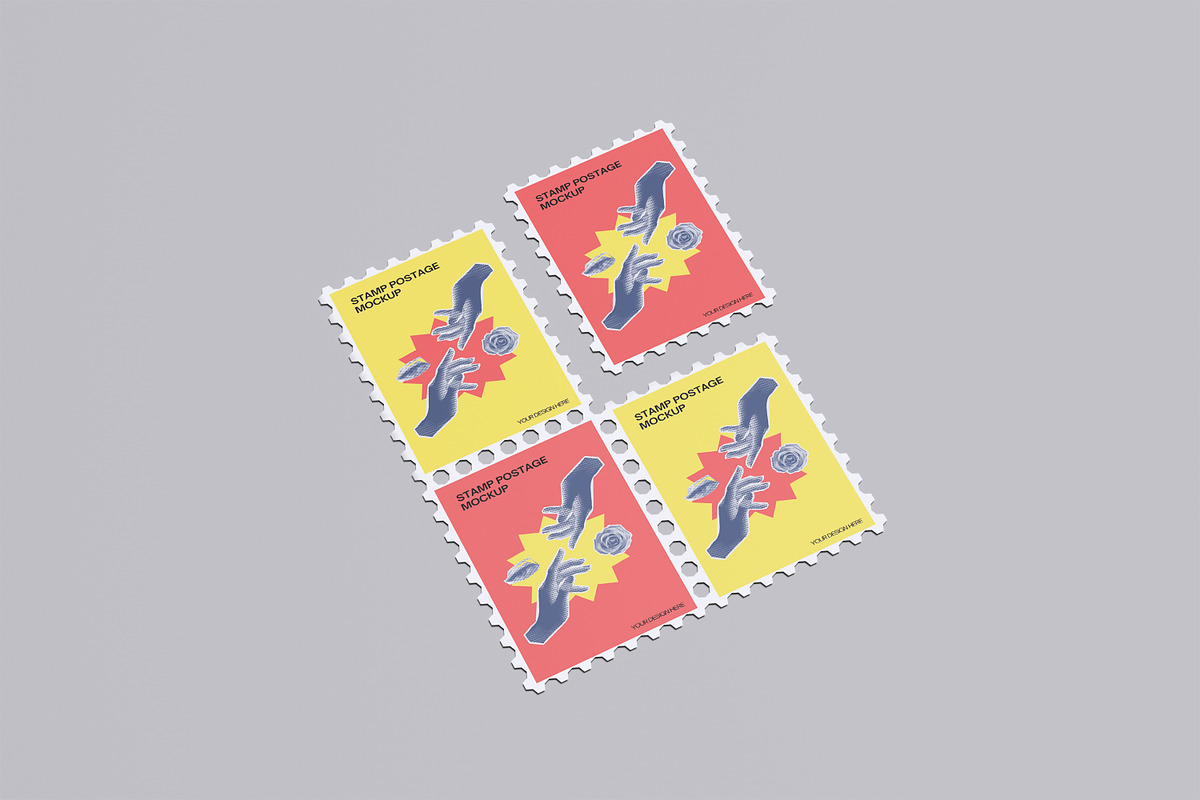 Postage Stamps Mockup, a Product Mockup by Riel Concept