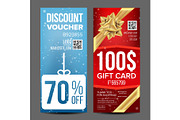 Gift Voucher Vector. Vertical Coupon, an Object Graphic by pikepicture