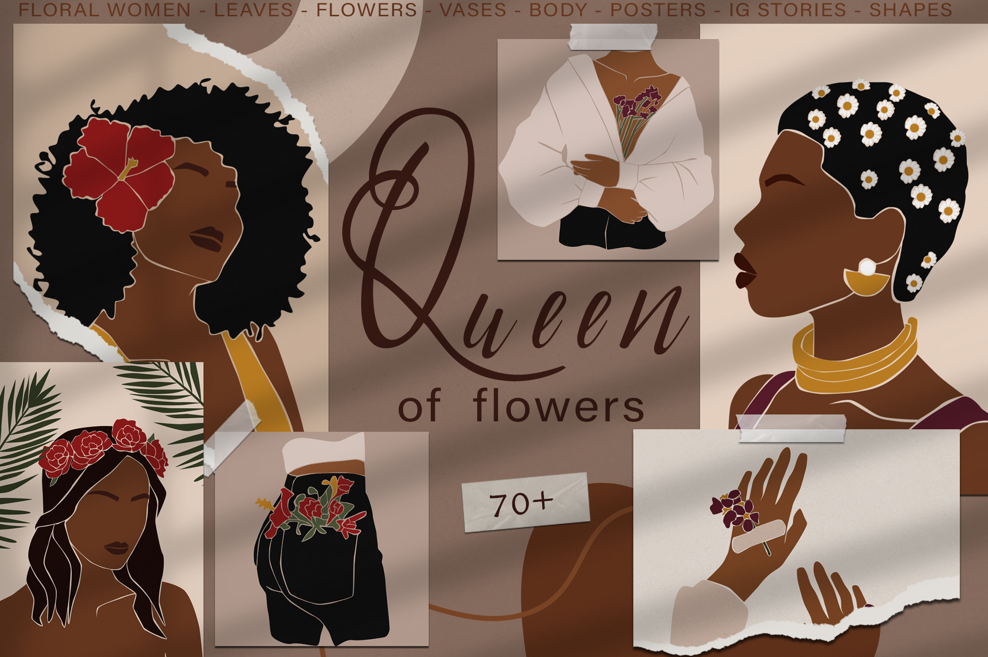 Queen of flowers, a Person Illustration by EasyArt