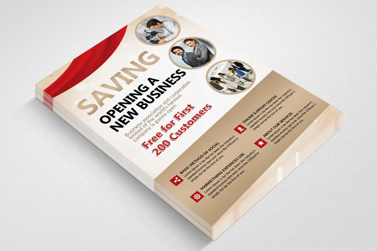 Grand Opening Business Flyer, a Flyer Template by Psd Templates
