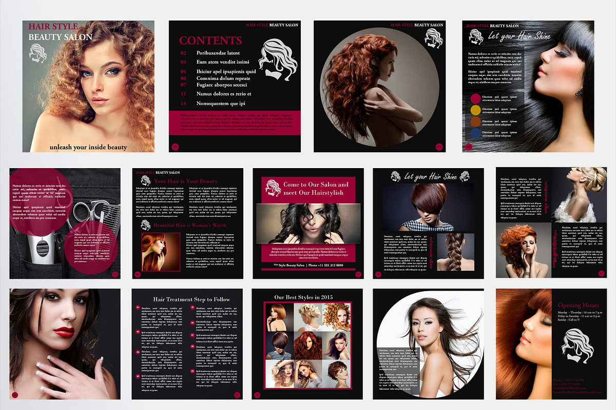 Hair Styles Beauty Salon Portfolio, a Presentation Template by Design ...