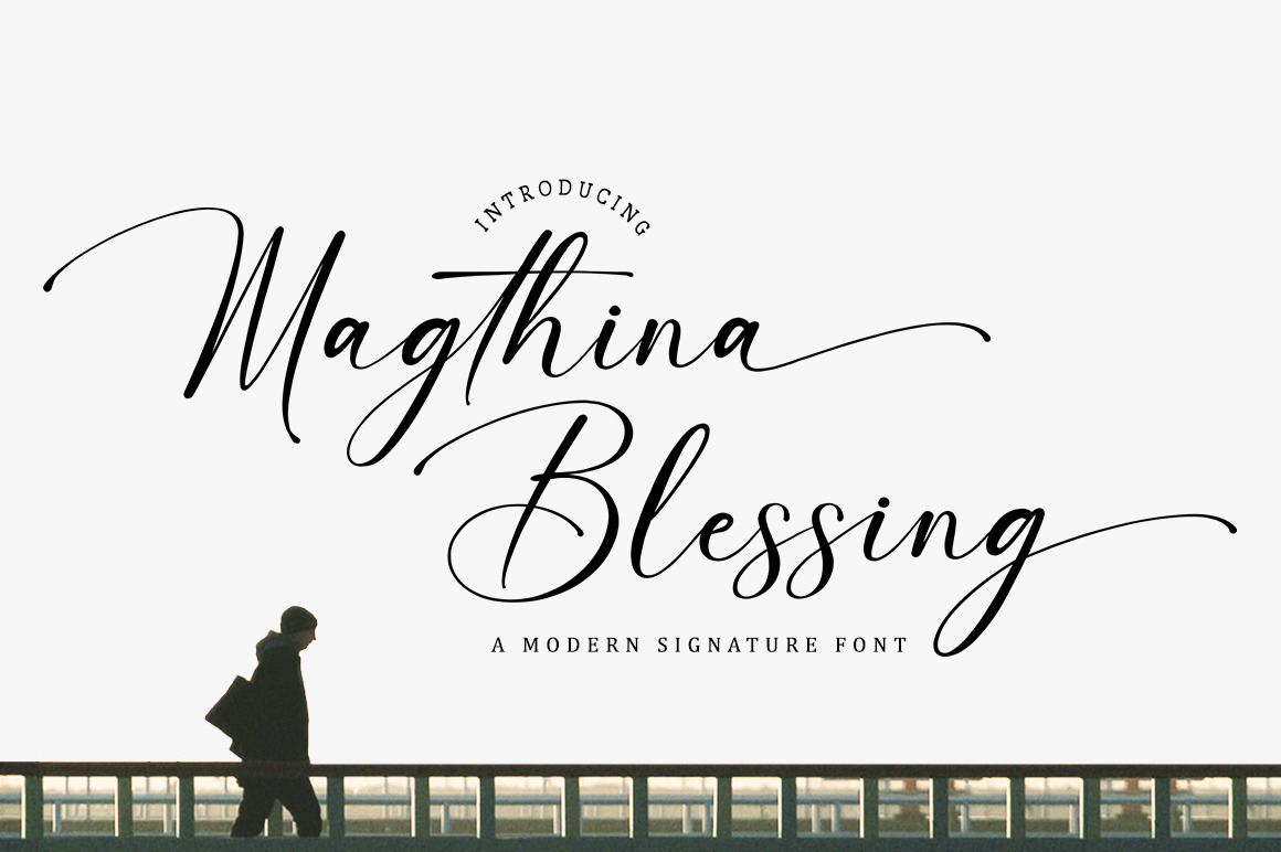 Magthina Blessing / Signature Font, a Script Font by Bungletter