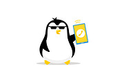 Penguin with phone. Call center, an Animal Illustration by Vector ...