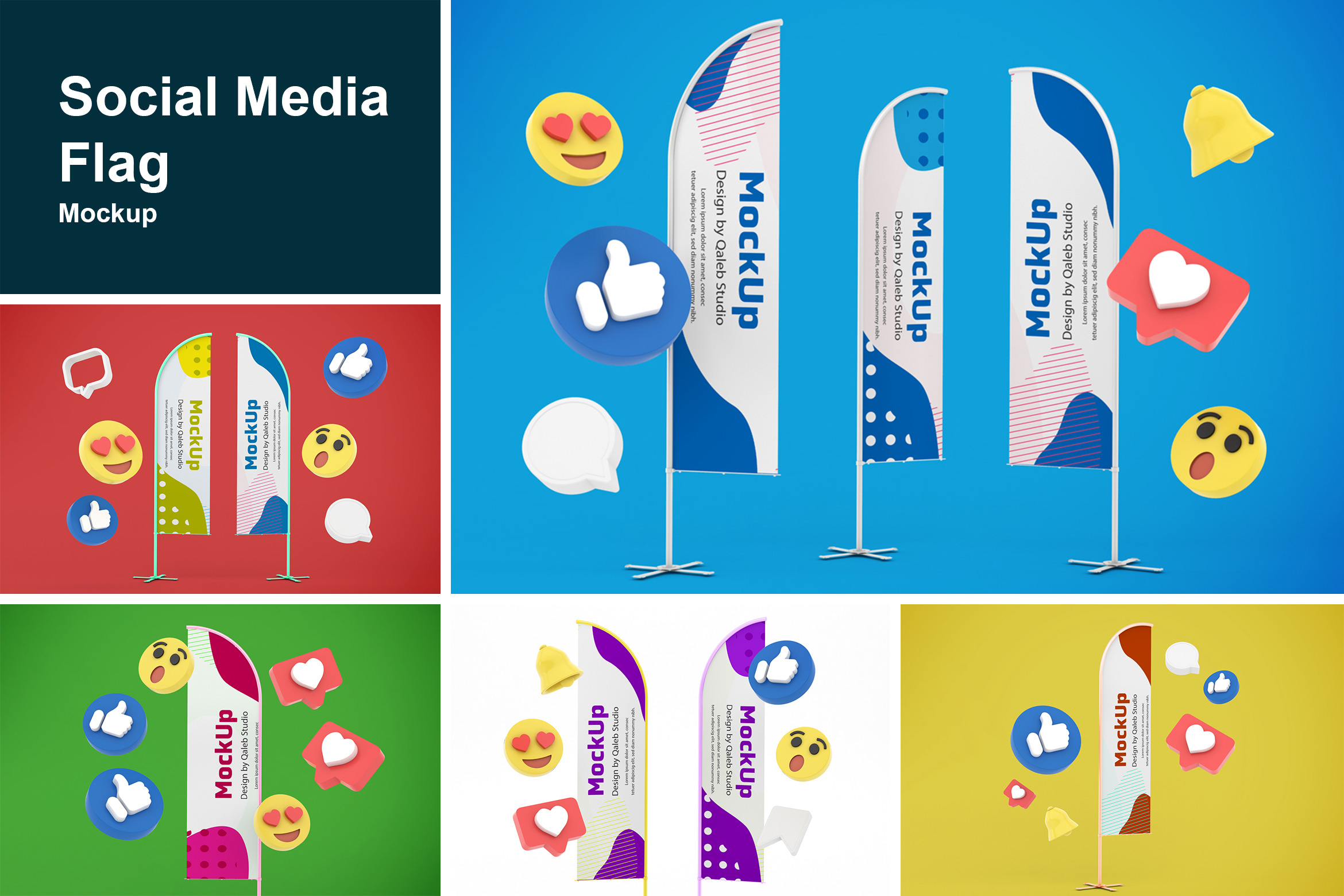 Social Media Flag Mockup | Creative Market