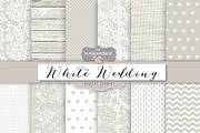 White rustic wedding digital paper | Graphic Patterns ~ Creative Market
