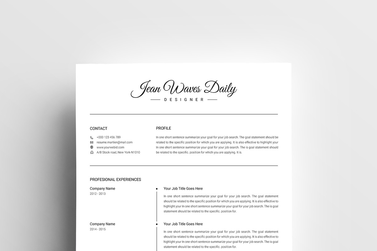 3 Pages Resume/CV Template, a Resume Template by TemplatesForest