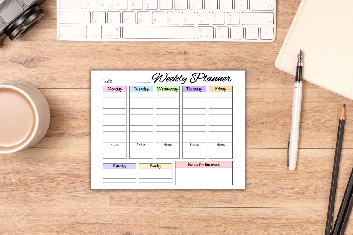 Weekly Digital Planner Printable PNG, a Stationery Template by Pixels N ...