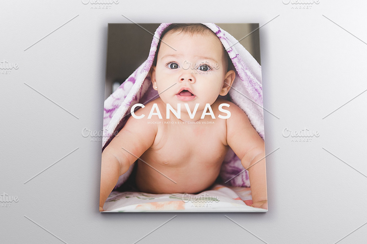 Portrait Canvas Ratio 4x5 Mockup 01, a Print Template by Mockups by ...