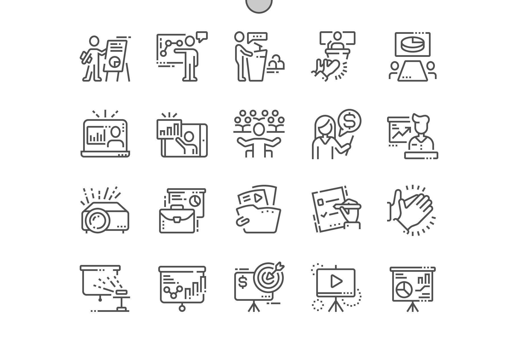 Business Presentation Line Icons, an Outline Icon by Palau