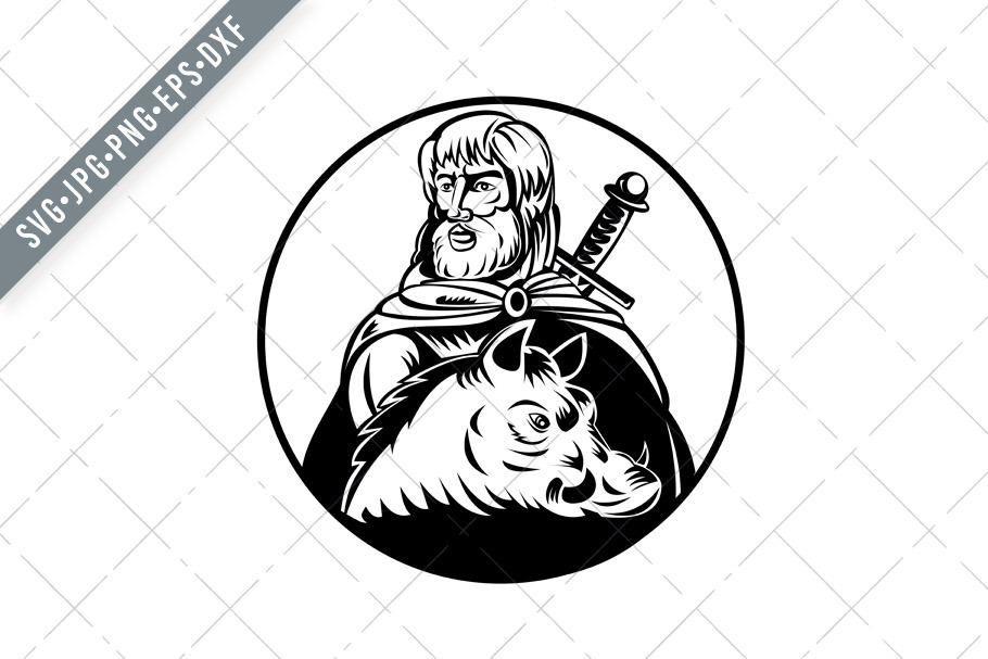Freyr Frey God Norse Mythology SVG, an Illustration by patrimonio