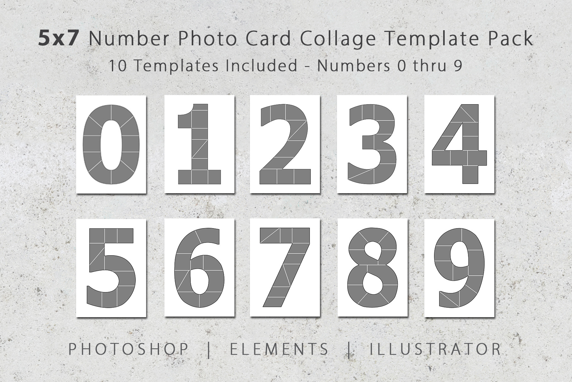 5x7 Number Photo Card Templates, a Card Template by Loveurstyle Designs