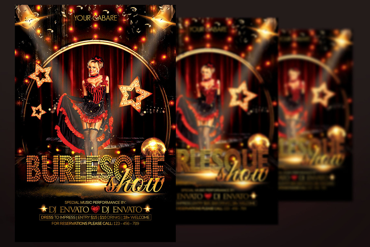 Burlesque Flyer, a Flyer Template by Artolus