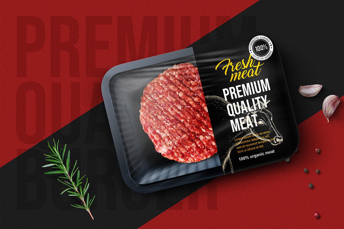 Burger Meat Pack Mockup