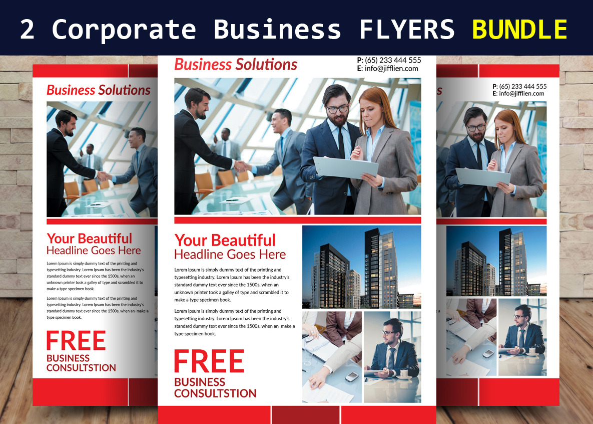 2 Corporate Business Flyers Bundle, a Flyer Template by graphicforest