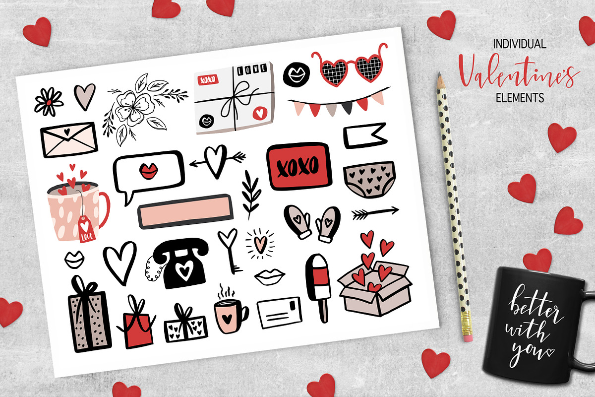 Valentine's Day Overlays & Clipart, an Object Graphic by lokko studio