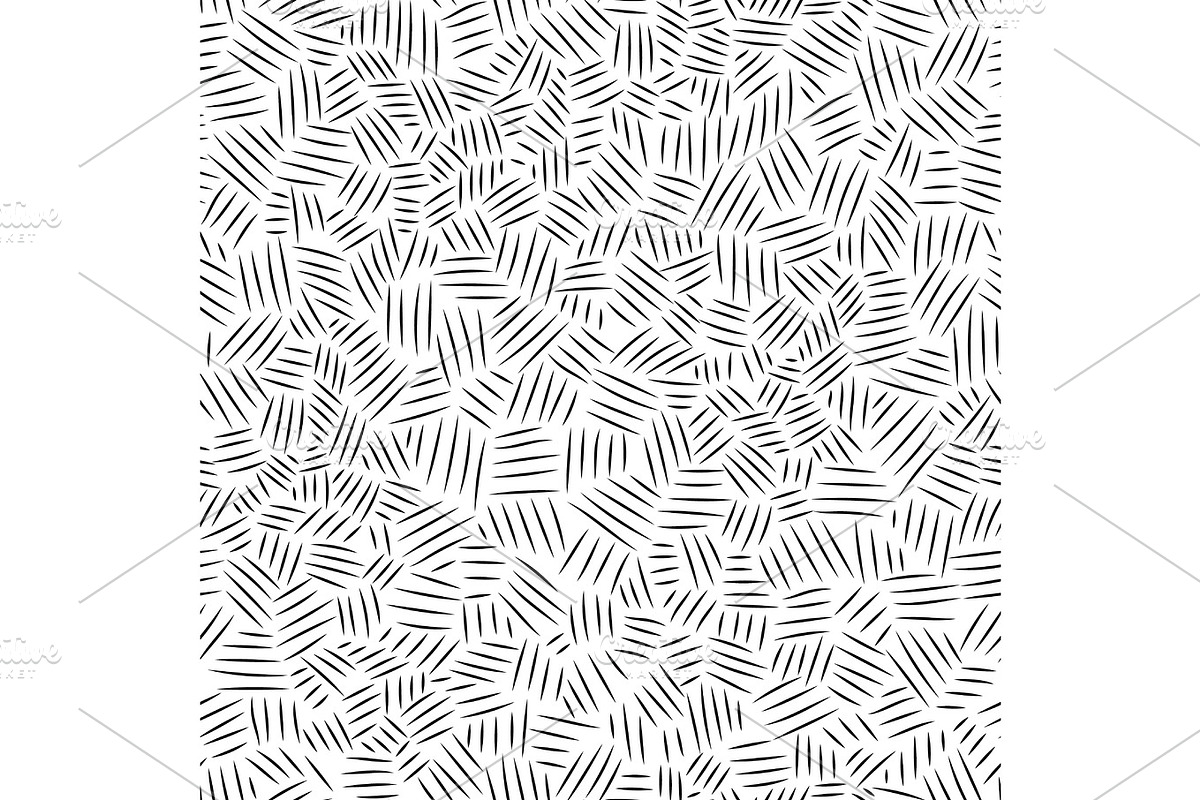 Black and white chaotic scratch hatching seamless pattern, vector, a ...