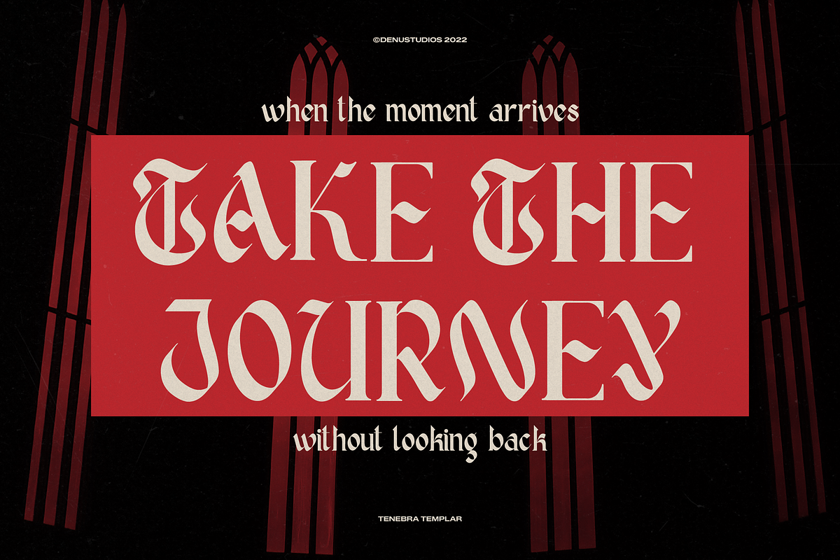 Tenebra Templar Blackletter Typeface, a Blackletter Font by Denustudios