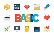 Basic Flat Icons and Vector Icons Set