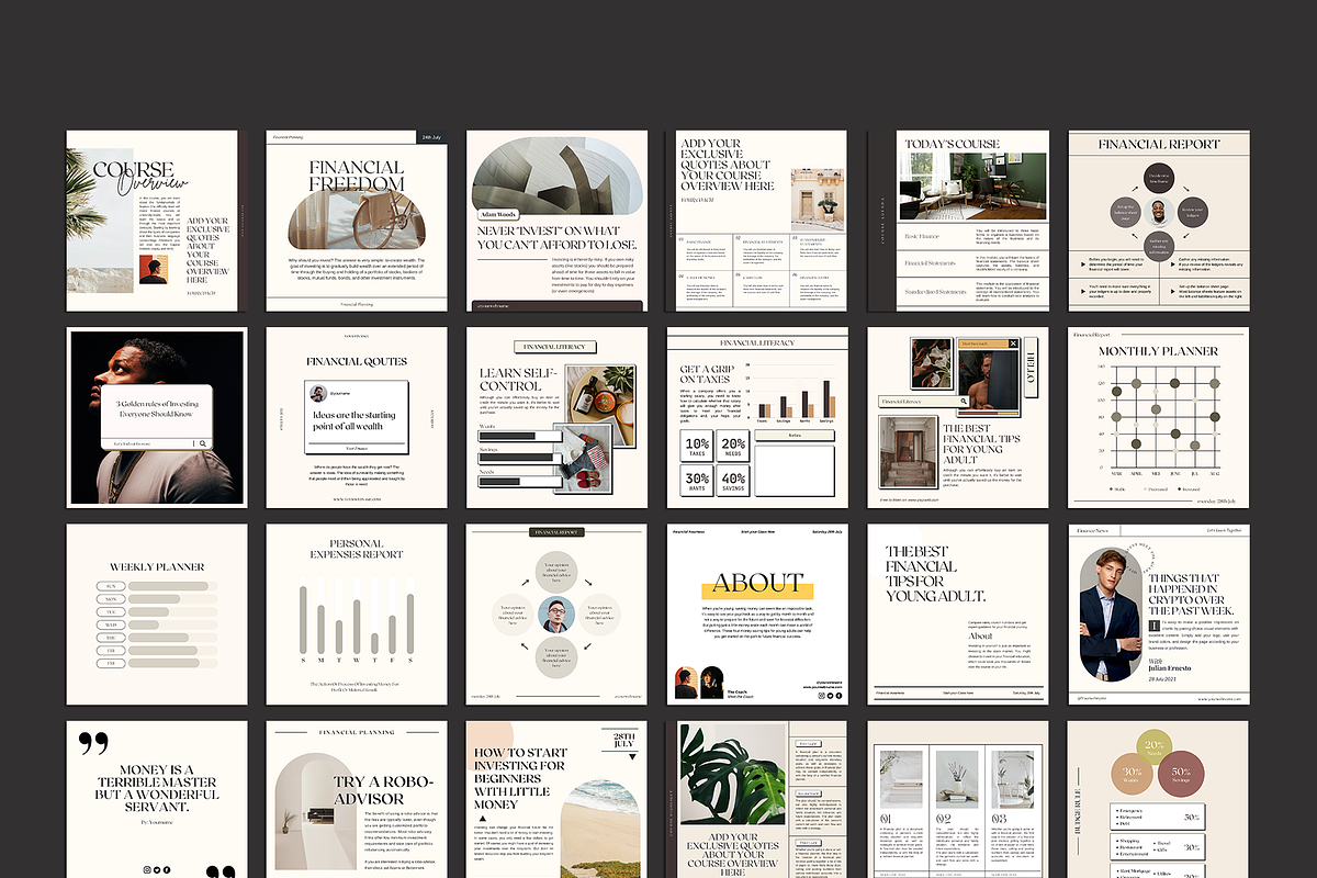 Insta Financial Advisor Kit CANVA, a Social Media Template by Analogi ...